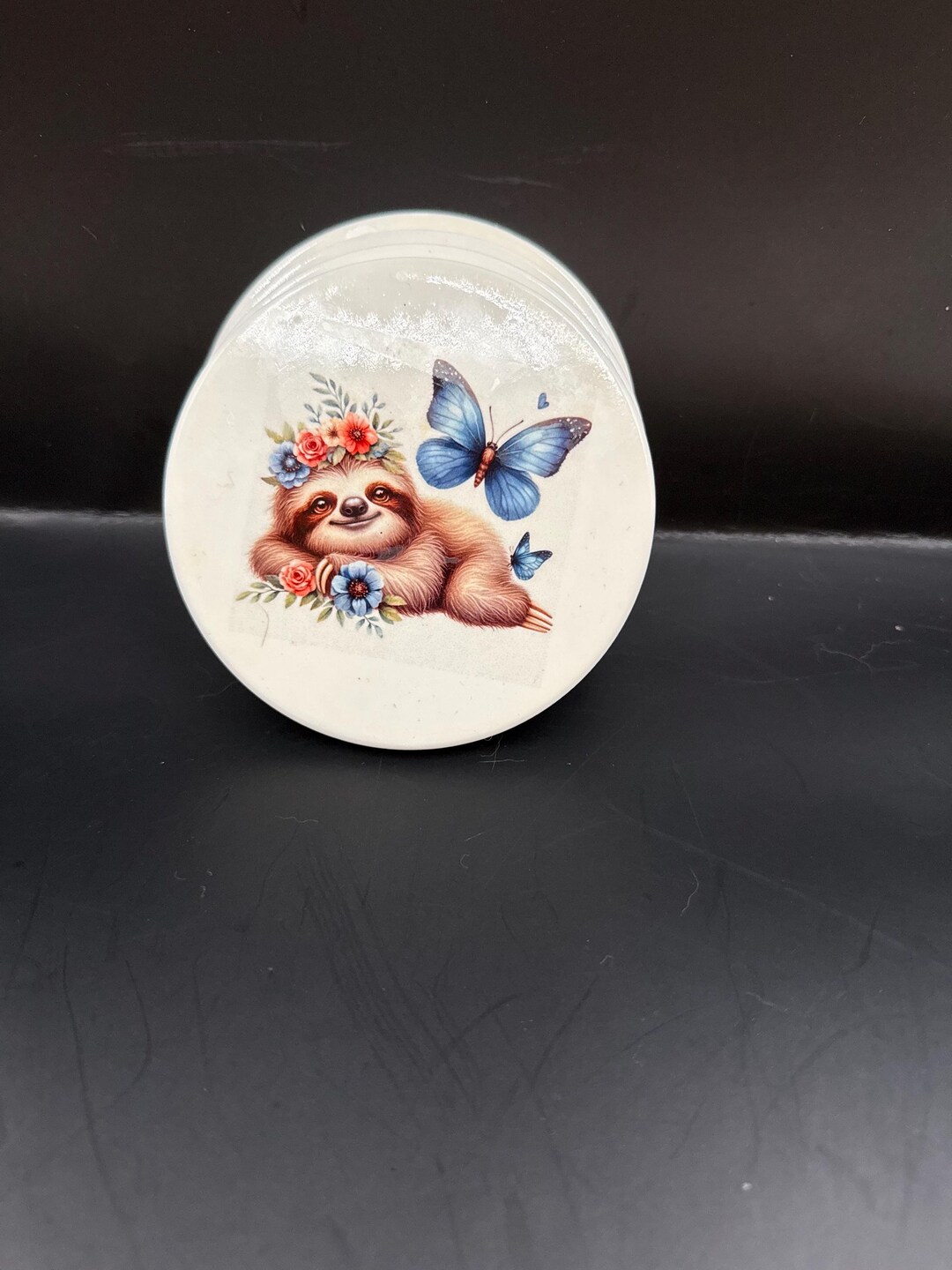 Sloth Laying Down Coaster 4 Pack - Etsy