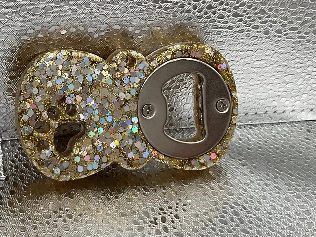 Gold and Silver Sparkle Paw Print Bottle Opener - Etsy