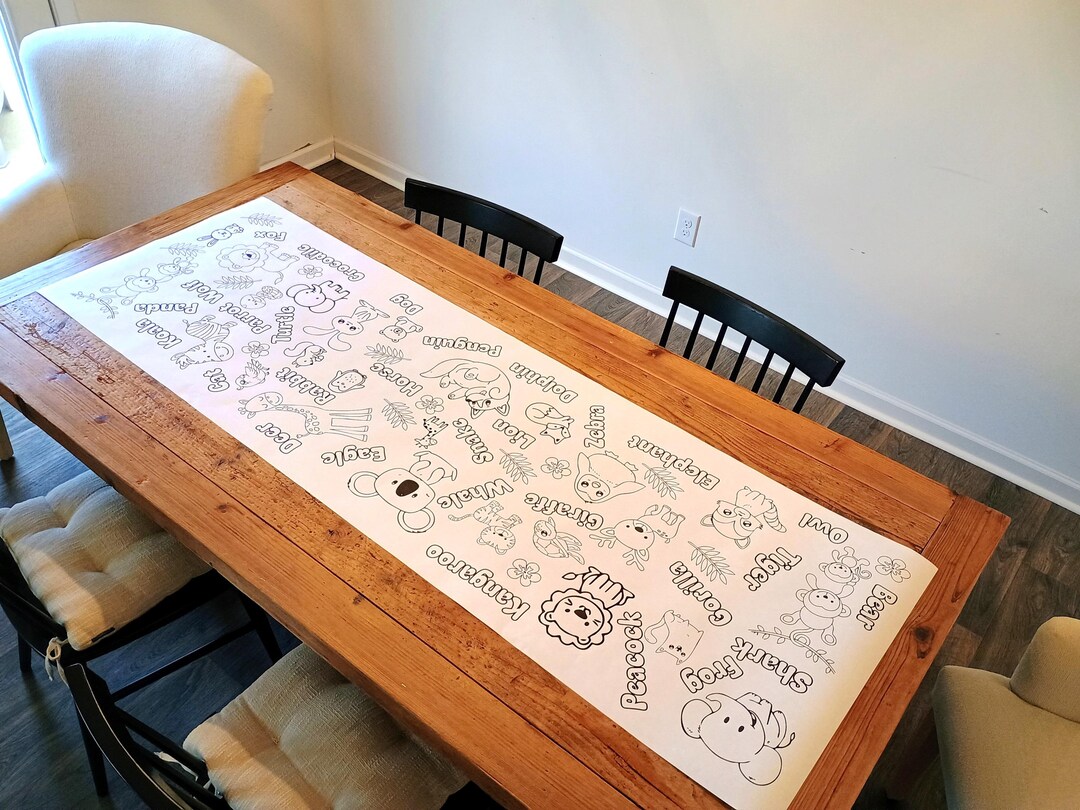 Giant Animal Coloring Poster for Kids | 24x72 Safari Jungle Farm - Etsy
