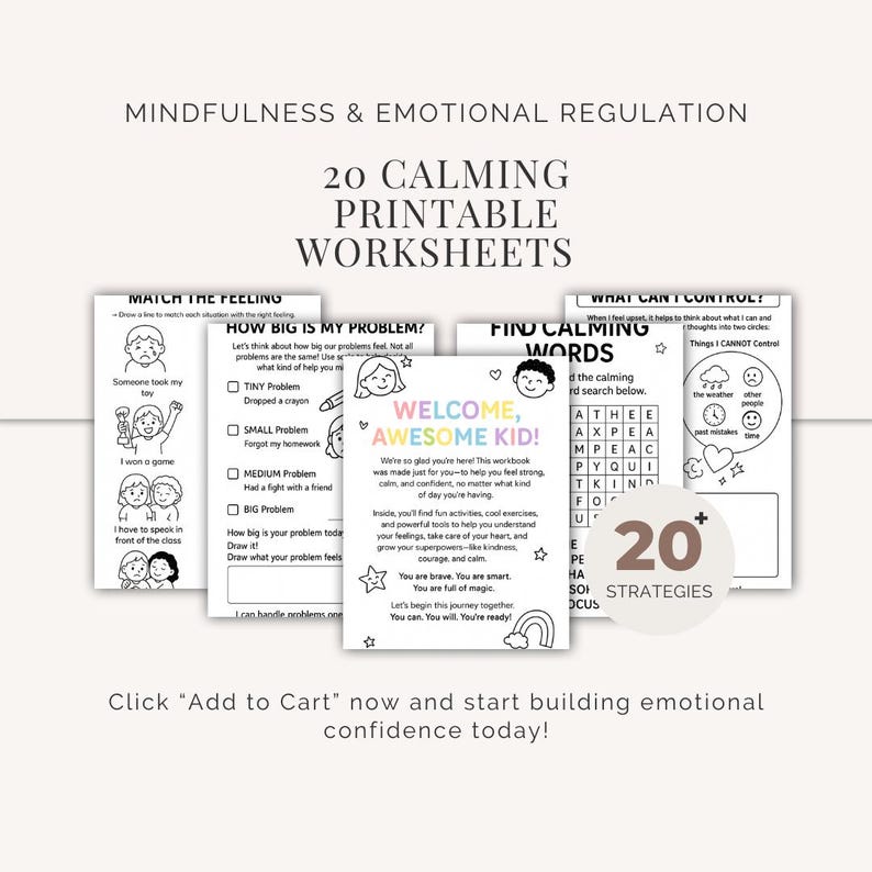SEL Worksheets for Kids | Emotional Regulation & Mindfulness Exercises ...