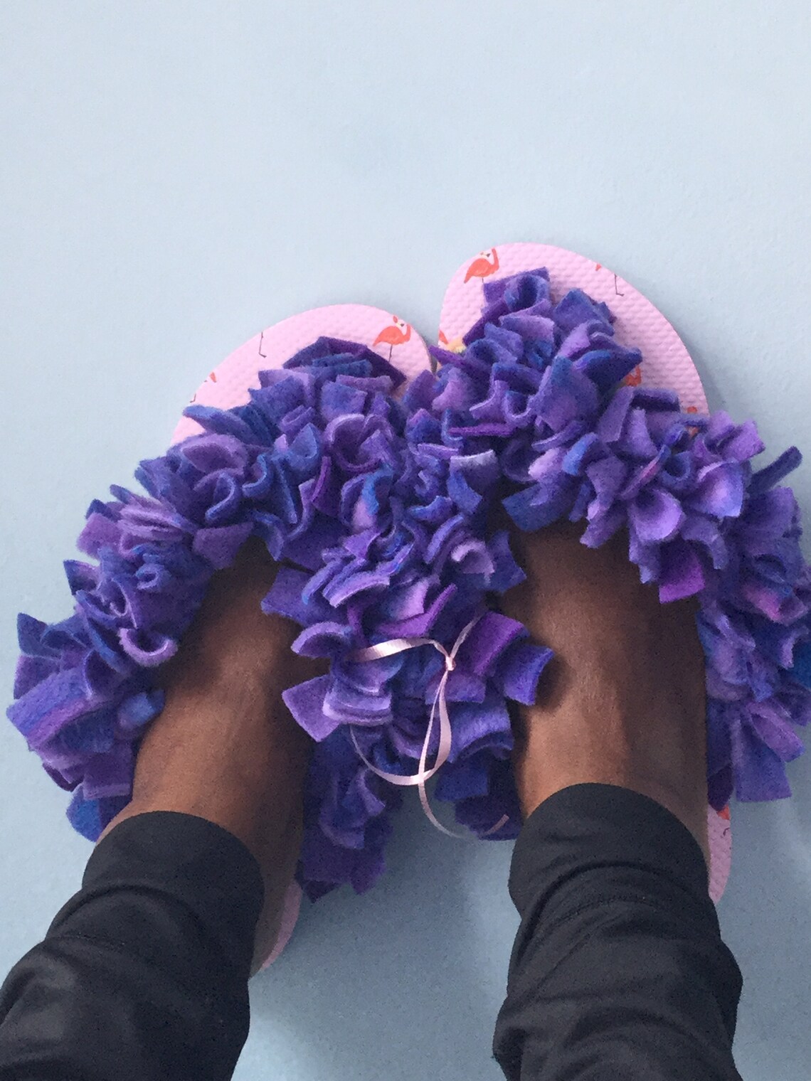 Royal Purple Fun Fuzzy Flip Flops - Etsy