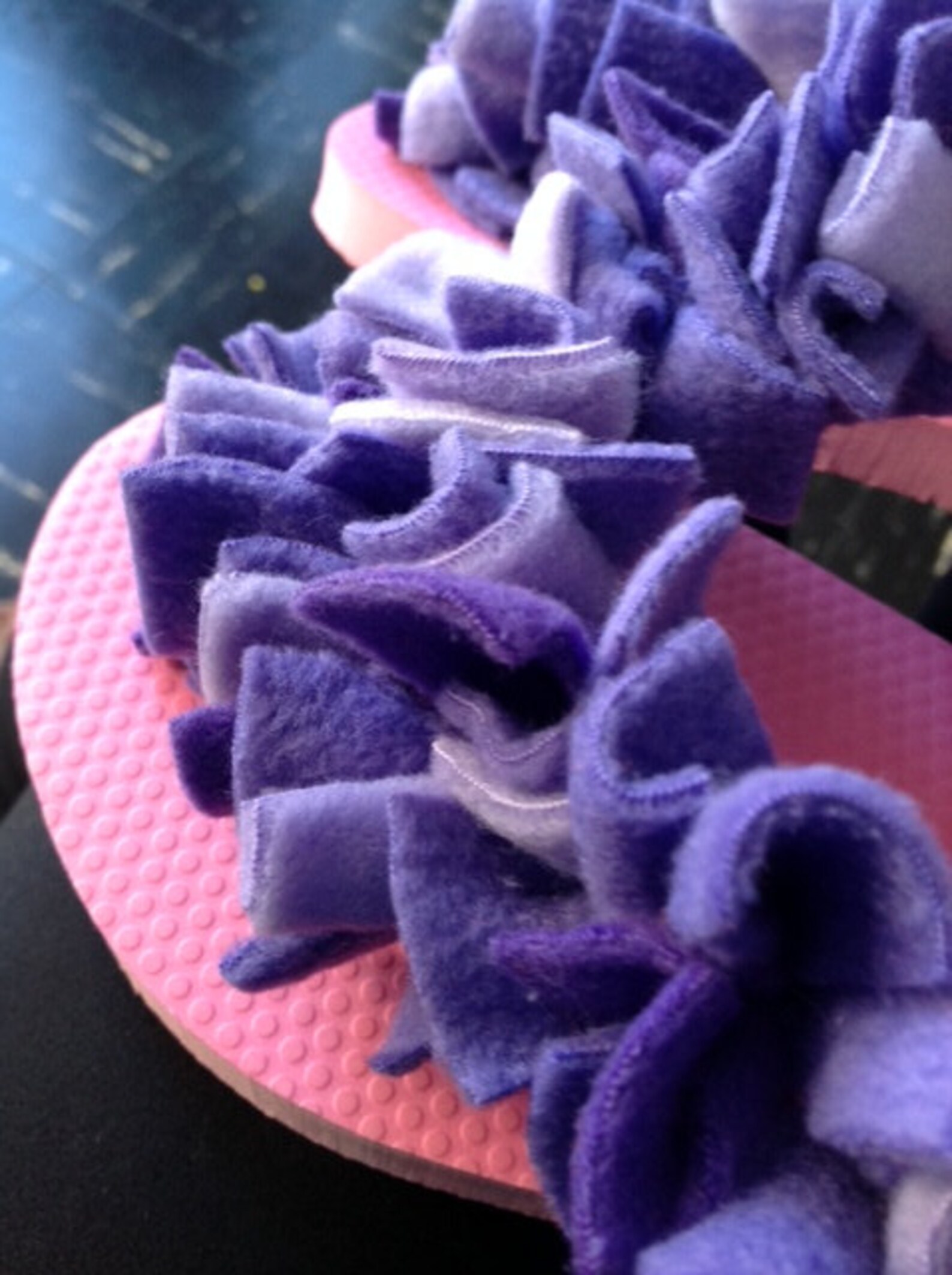Royal Purple Fun Fuzzy Flip Flops - Etsy