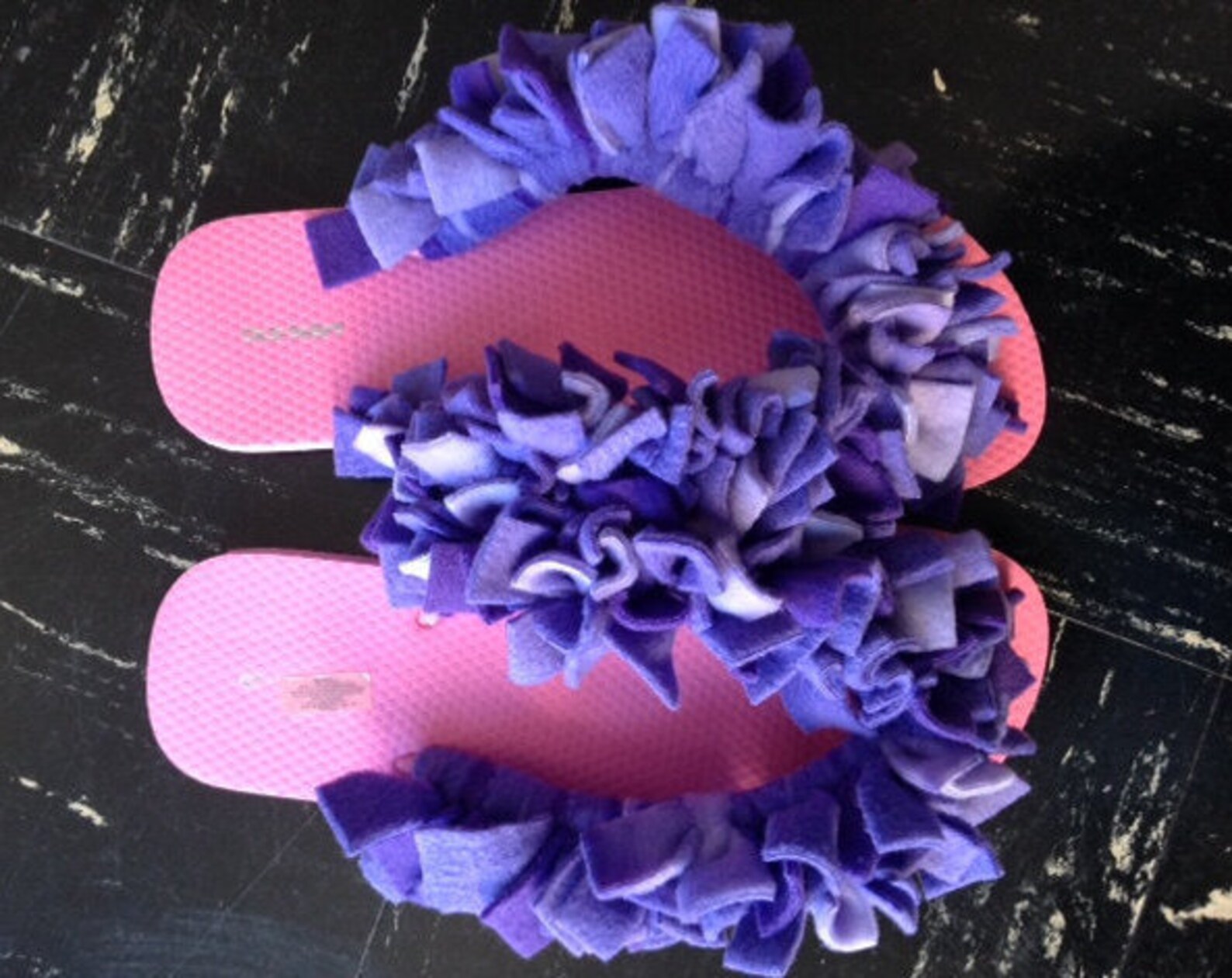 Royal Purple Fun Fuzzy Flip Flops - Etsy