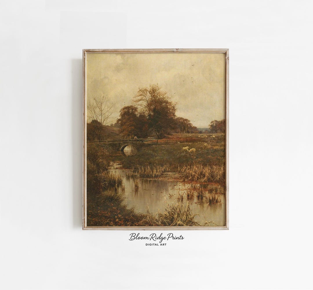 Autumn Countryside Art Print | Vintage Pastoral Landscape | Rustic ...