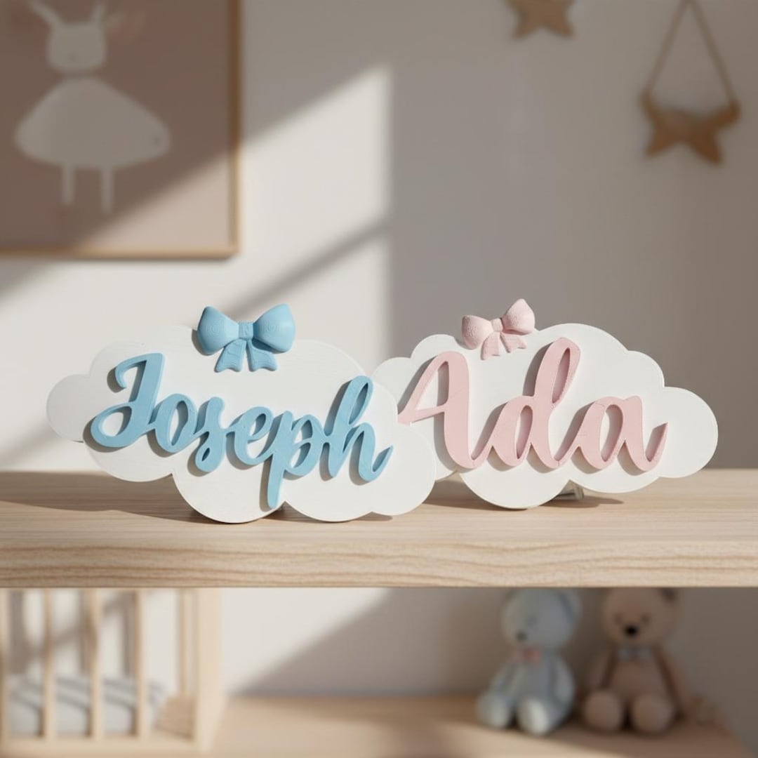 Personalized Cloud Name Sign: Nursery Decor, Baby Room Wall Art - Etsy