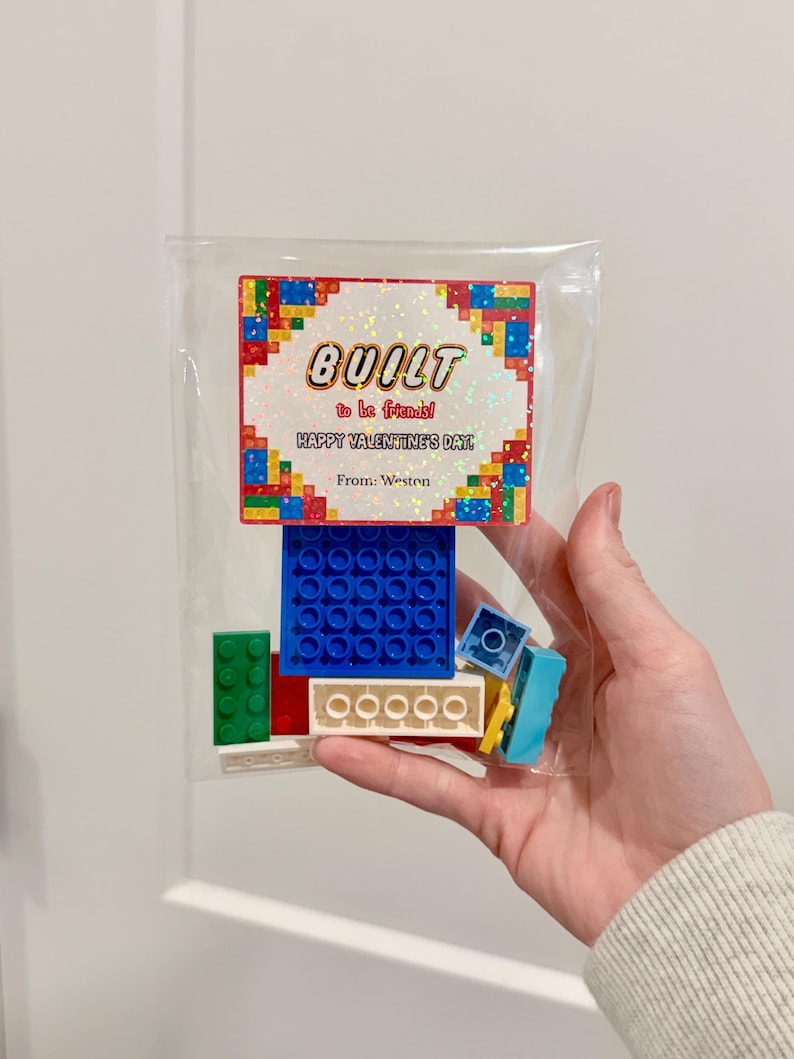 Building Brick Valentines for Kids, Preschool & Elementary, School ...