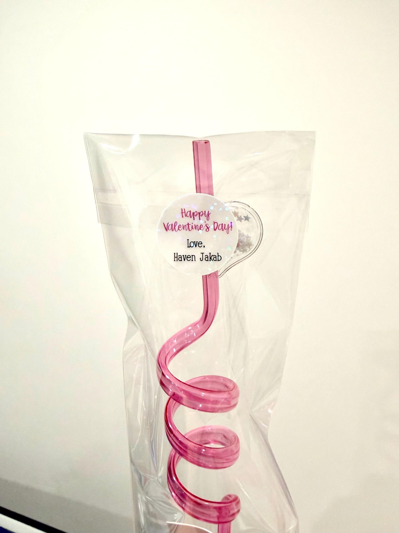Heart Straw Valentine Favor, Personalized Kids Classroom Exchange - Etsy