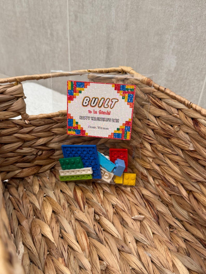 Building Brick Valentines for Kids, Preschool & Elementary, School ...