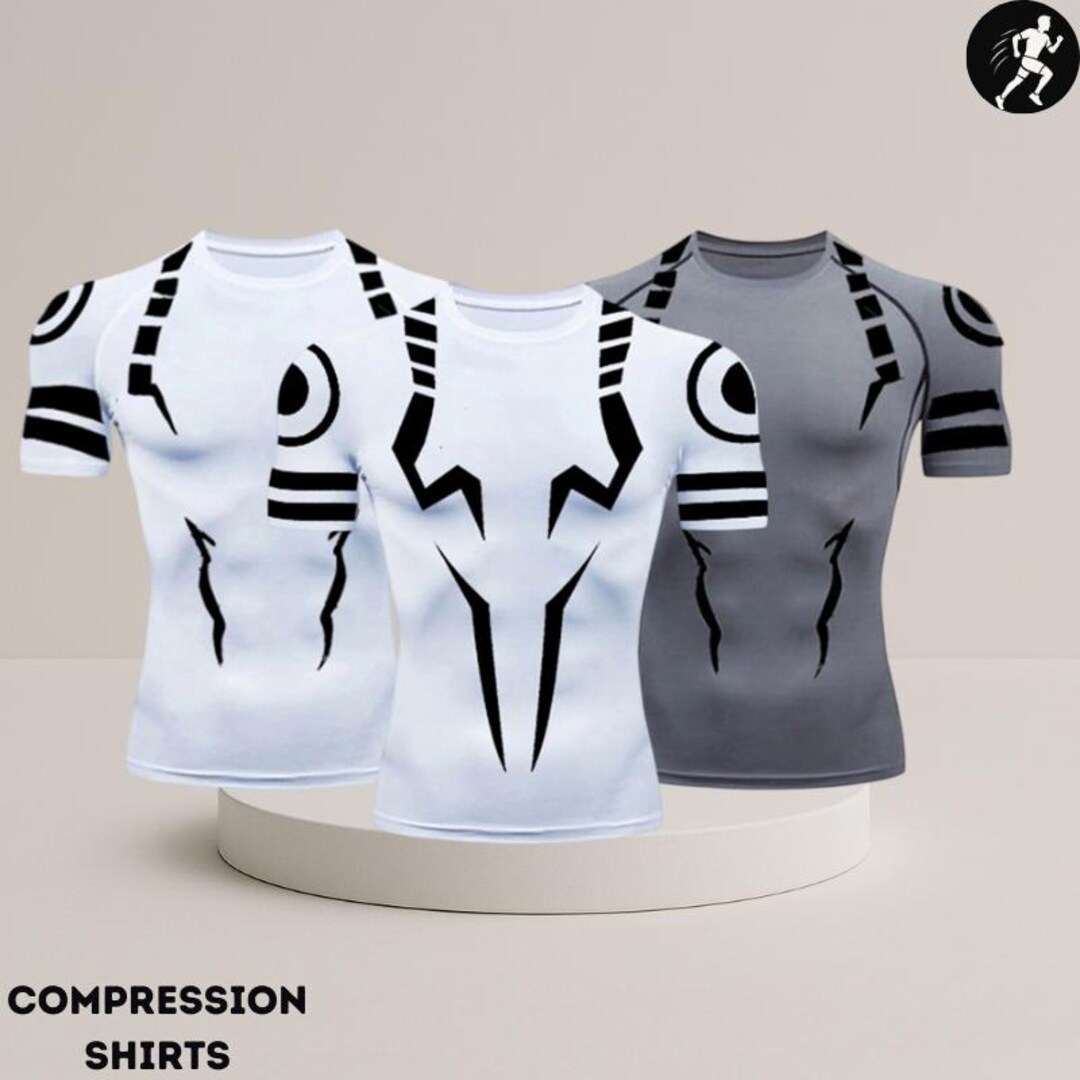 Jujutsu Kaisen Compression Shirt for Men – JJK Anime Short Sleeve ...