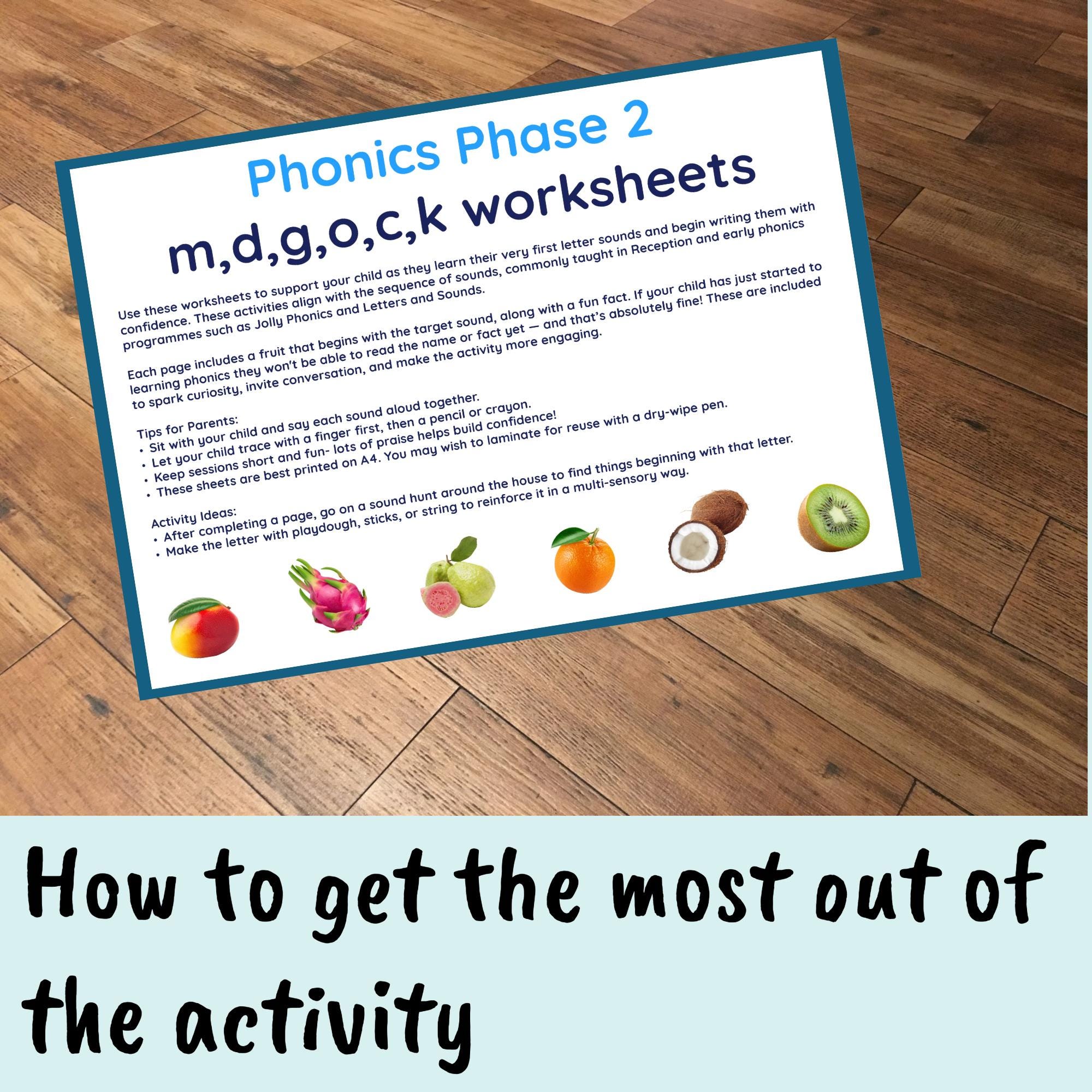 Phonics Worksheets (mdgcock) | Phase 2 Phonics (set 2) | EYFS Phonics ...