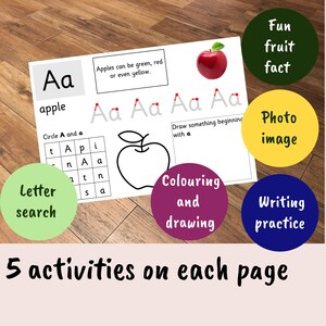 Phonics Alphabet Worksheets: Kindergarten Letter Tracing, Fun Learning ...