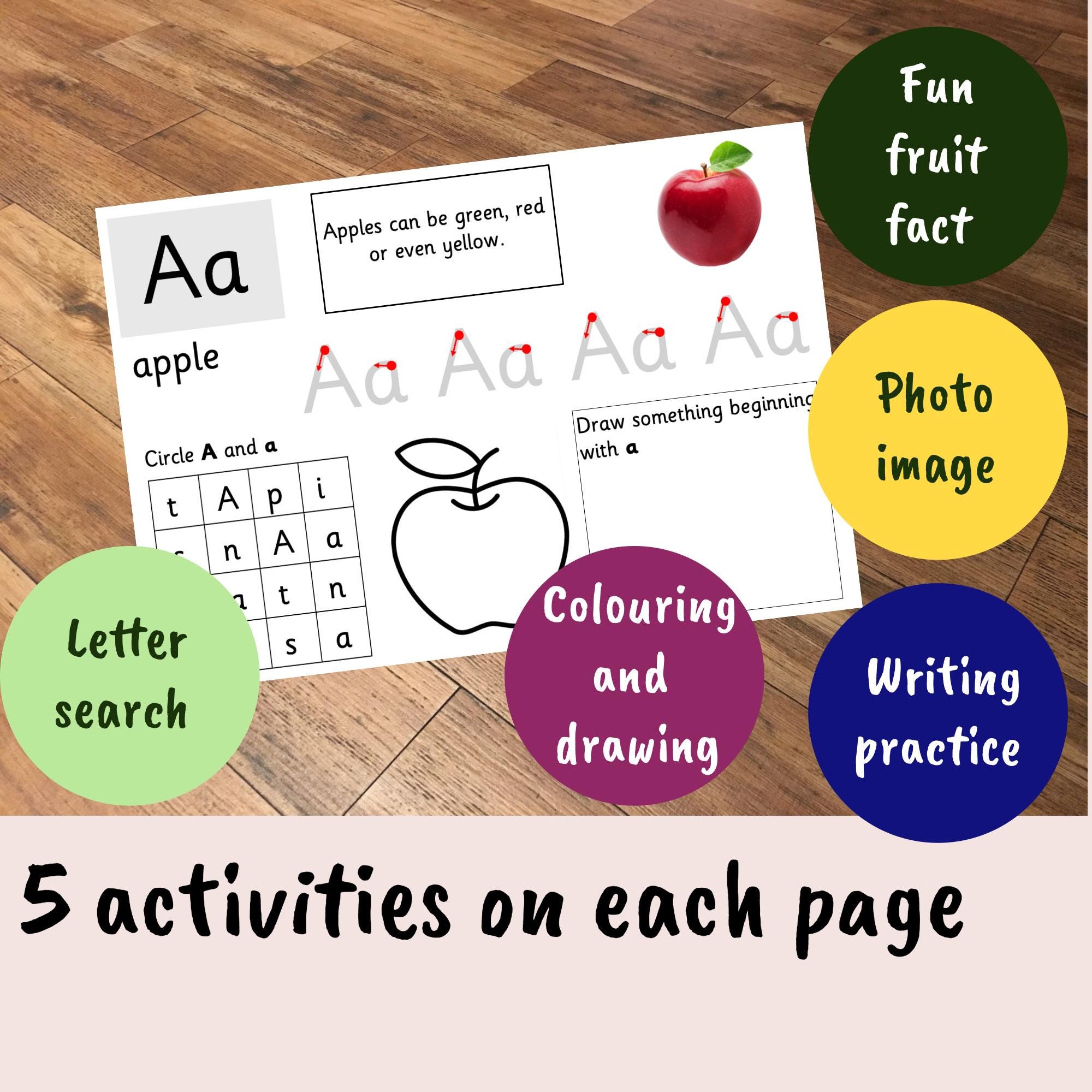 Phonics Alphabet Worksheets: Kindergarten Letter Tracing, Fun Learning ...