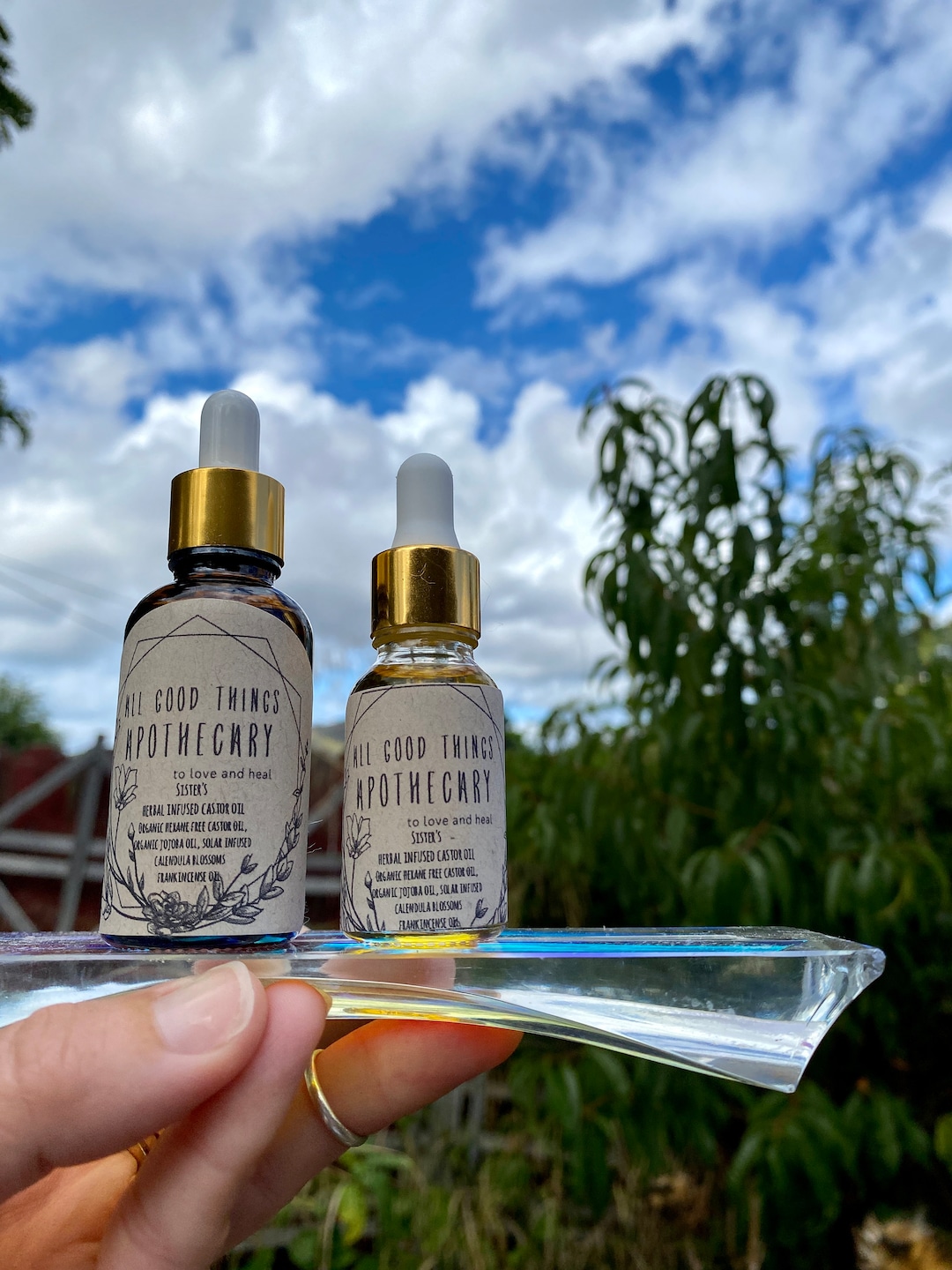 Solar & Flower Infused Castor, Rose and Calendula Infused Face Oil ...