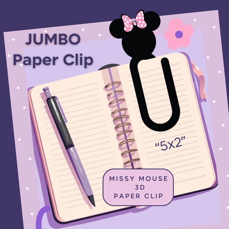 Missy Mouse 3D Jumbo Paper Clip - Etsy