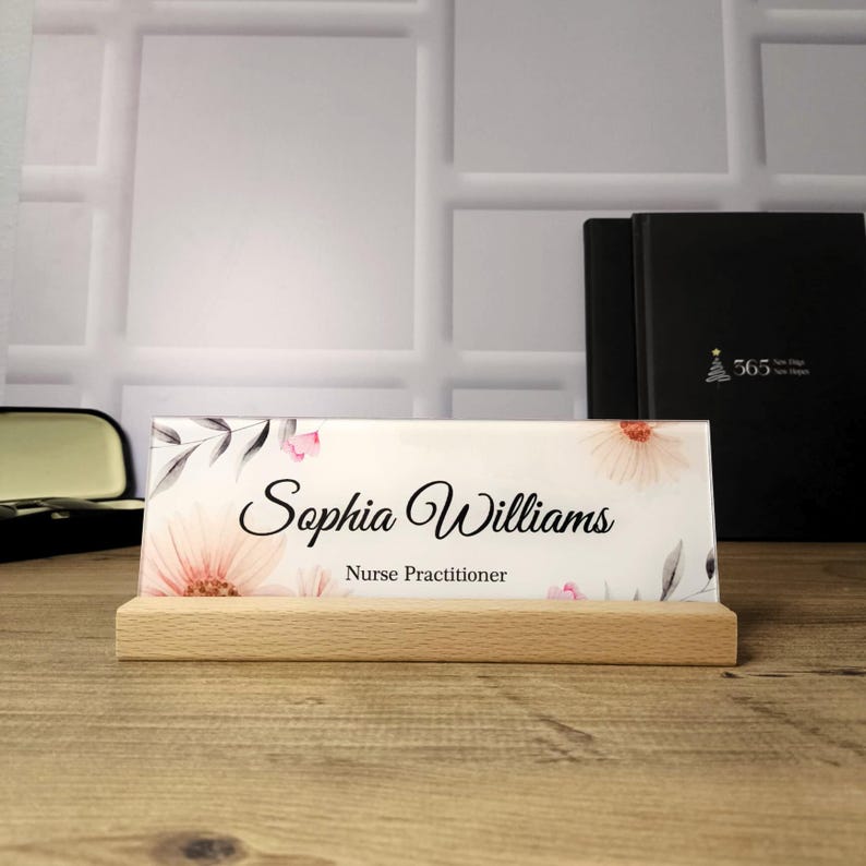 Custom Desk Name Sign, Personalized Acrylic Name Plate, Custom Office ...