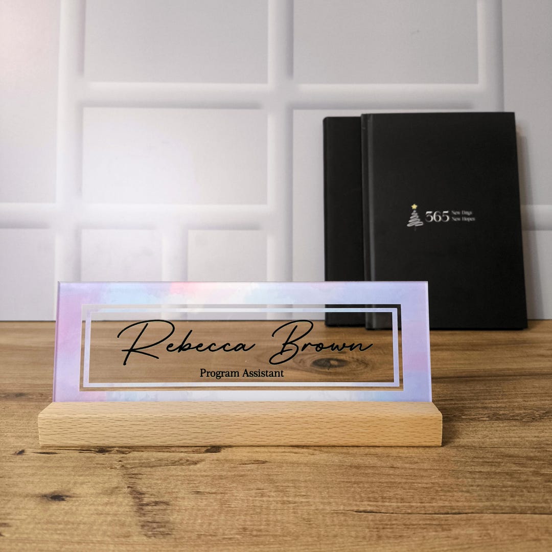 Personalized Desk Name Sign for Custom Office Decor as Elegant Coworker ...