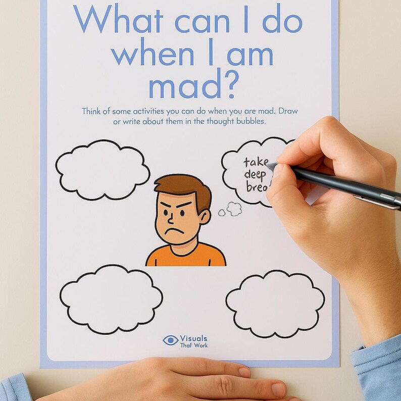Emotional Regulation Worksheets | Autism Visual Supports | Mad, Sad ...