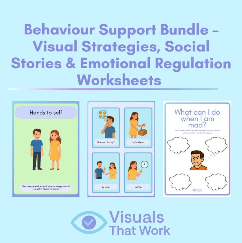 Behaviour Support Starter Bundle – Visual Strategies, Social Stories & Emotional Regulation ...