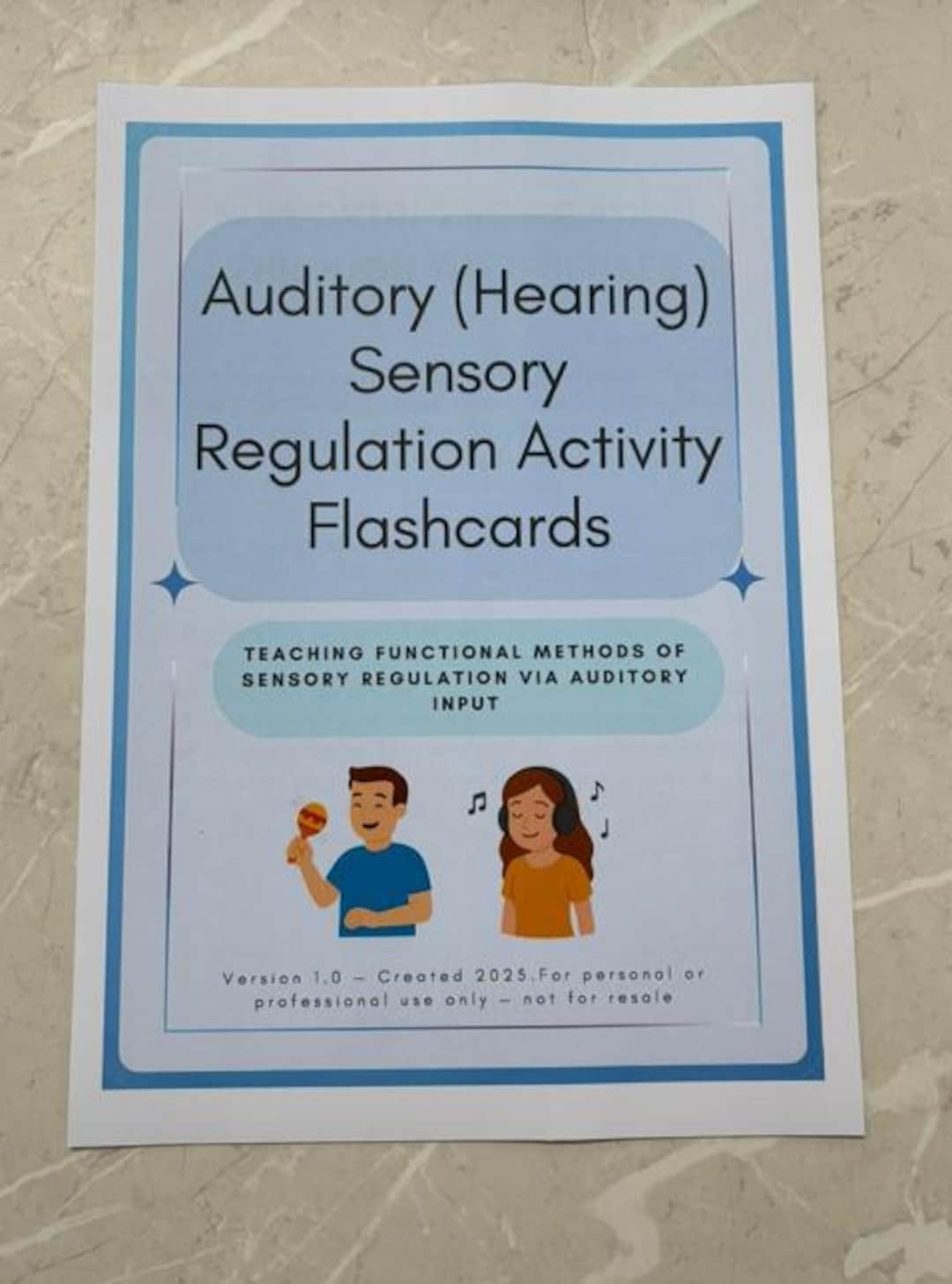 Auditory Sensory Regulation Flashcards | 24 Visual Cards for Sound ...