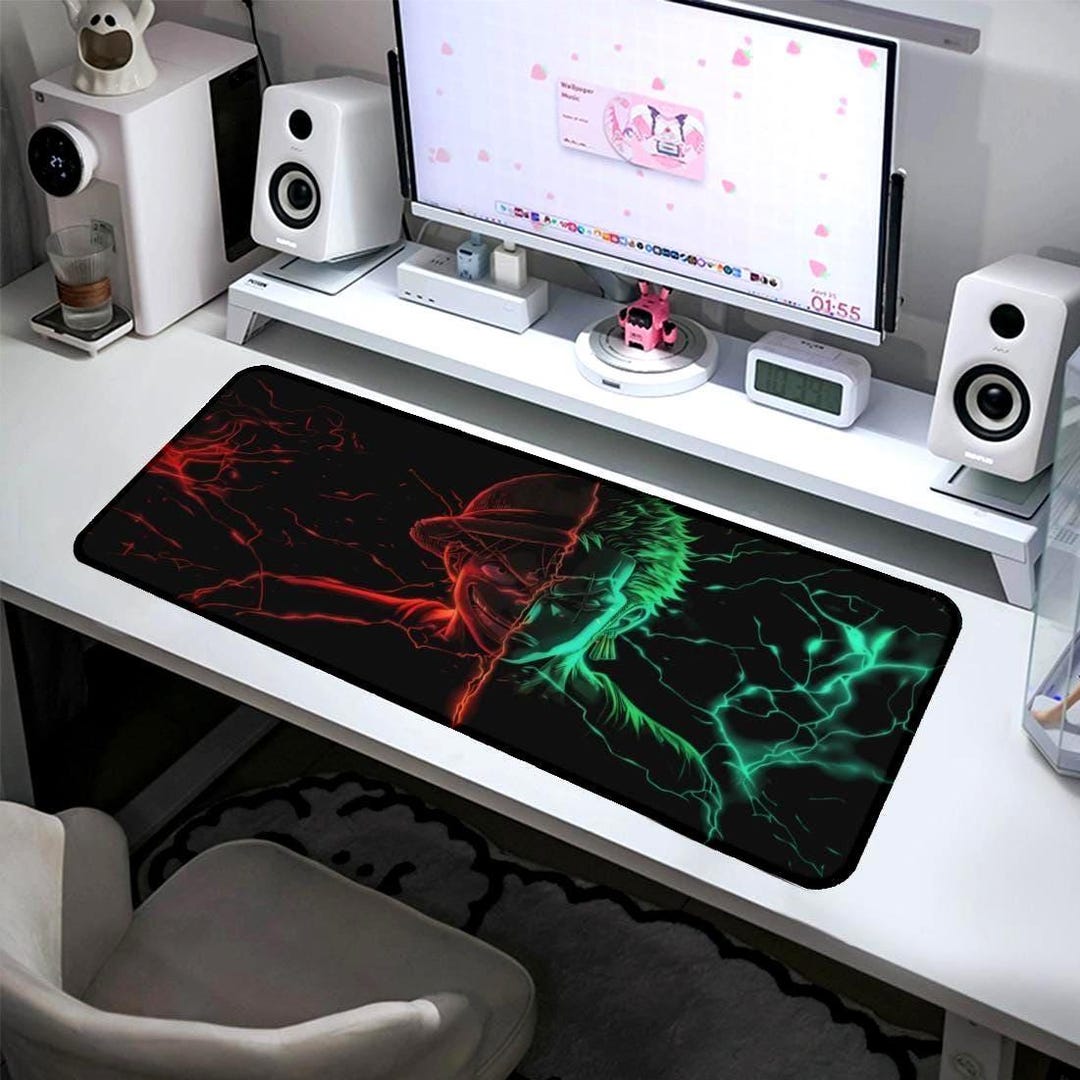 One Piece Desk Mat Luffy and Zoro Mouse Pad Anime Desk Accessories for ...