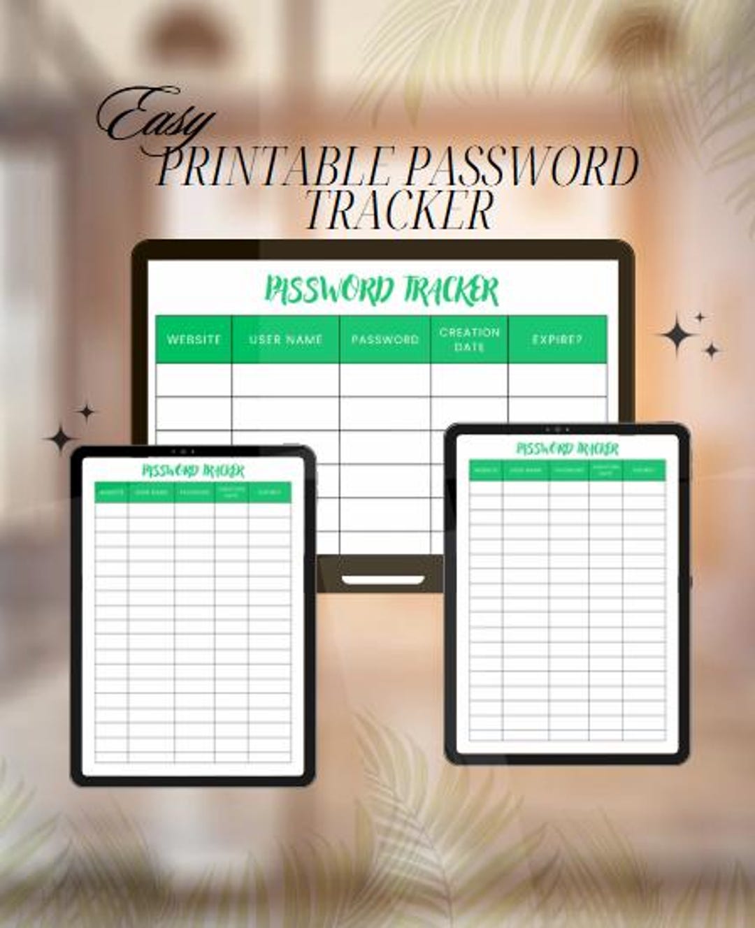 Printable Password Tracker | Digital Password Organizer | Password Log ...