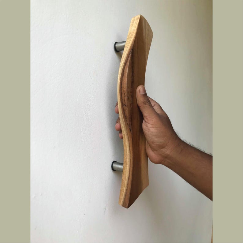 Handmade Teak Wood Door Handle: Modern & Antique Style - 12.5" - Etsy