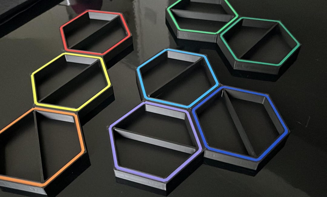 Basic Magnetic Hexagonal Tray: 3D Printed Token and Dice Organiser for ...