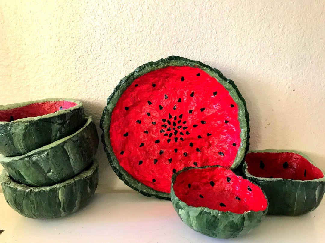 Paper Mache Watermelon Bowl - Etsy