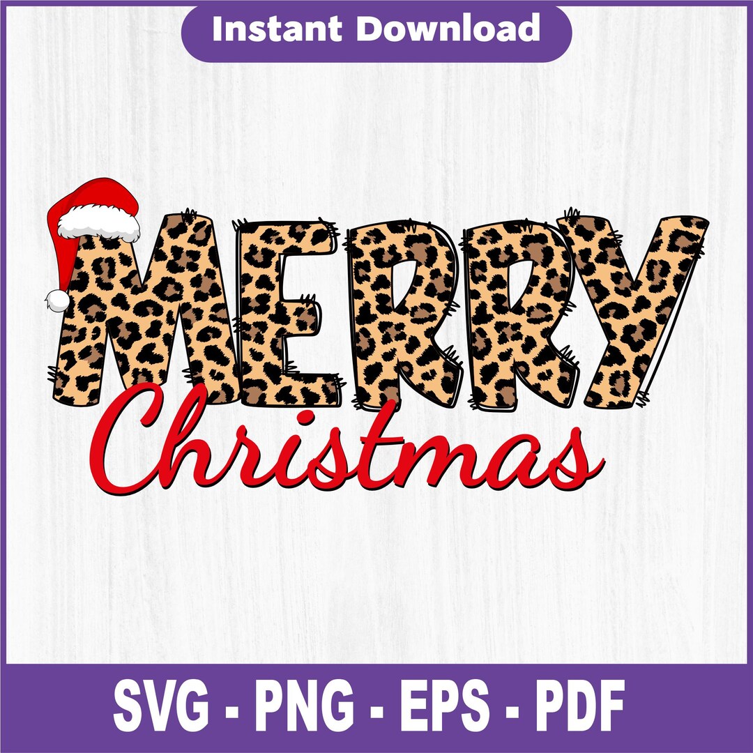 Merry Christmas Leopard Print SVG PNG, Digital Design, Christmas Family ...