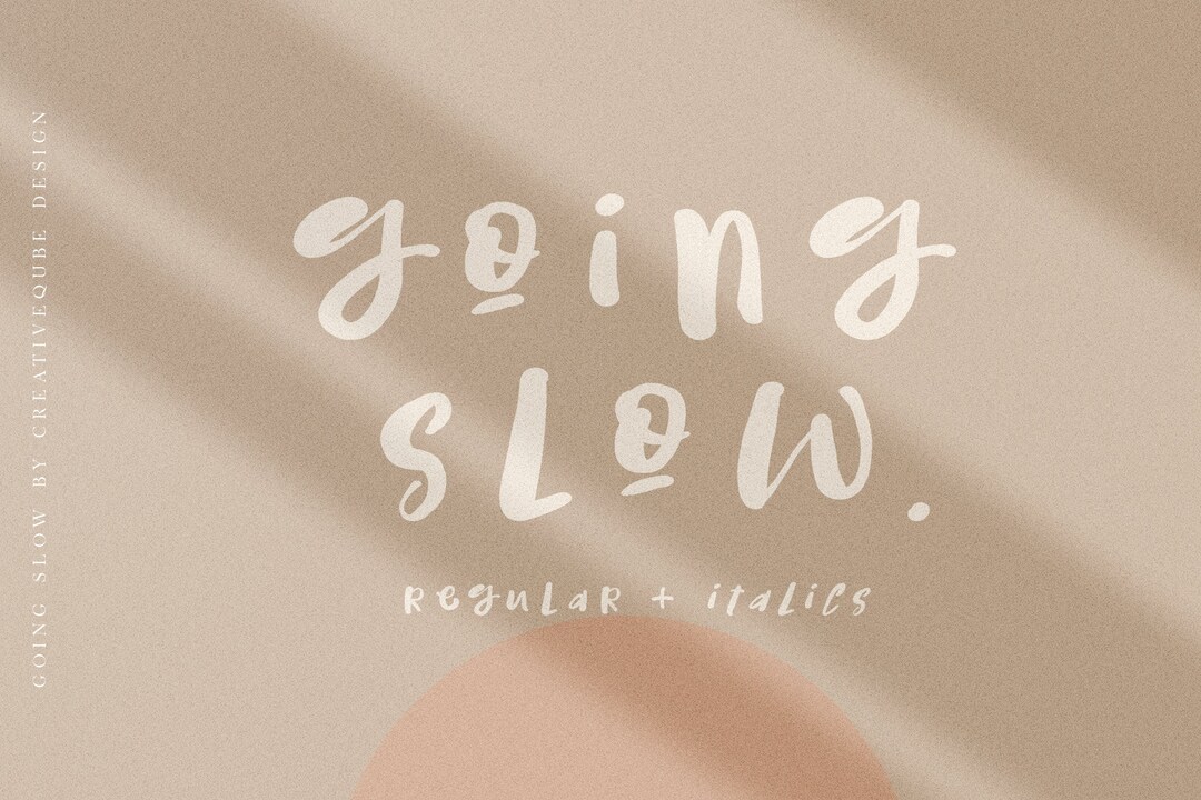 Digital Font Going Slow - Digital Typeface - Hand Drawn Type - Instant ...