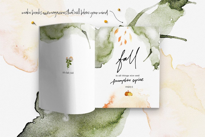 Floral Clipart Set Fall Watercolor Hand Painted - Etsy