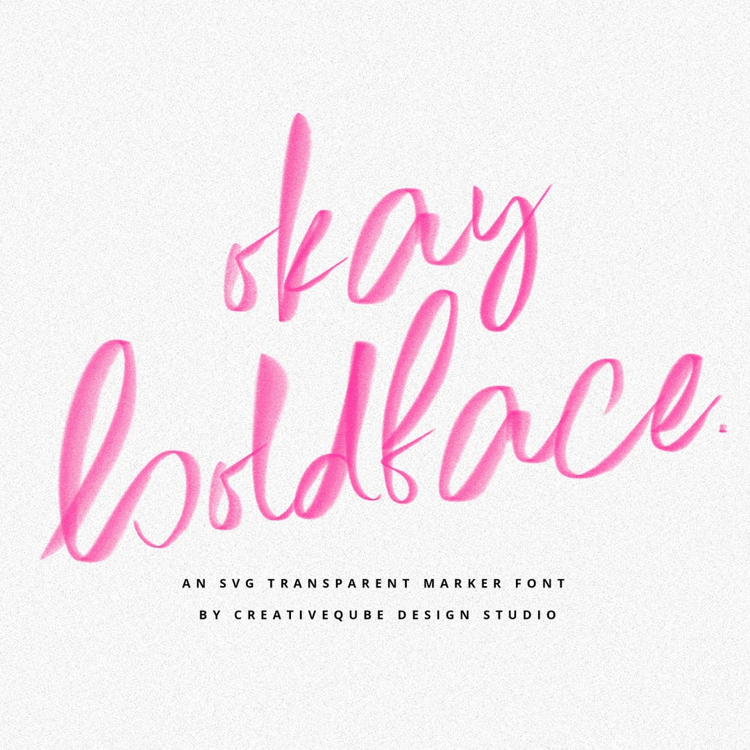 SVG Brush Font - Okay Boldface, Textured Font, Cricut Fonts, Procreate ...