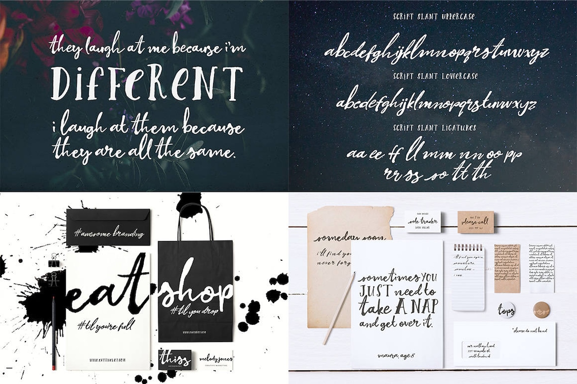 Calligraphy Font Duo Modern Calligraphy Digital Fonts | Etsy