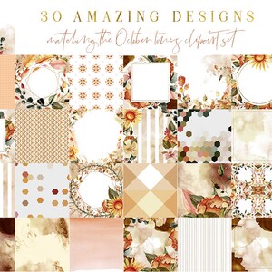 Digital Paper, Floral Pack, Patterns - 30 Backgrounds, October Tones ...