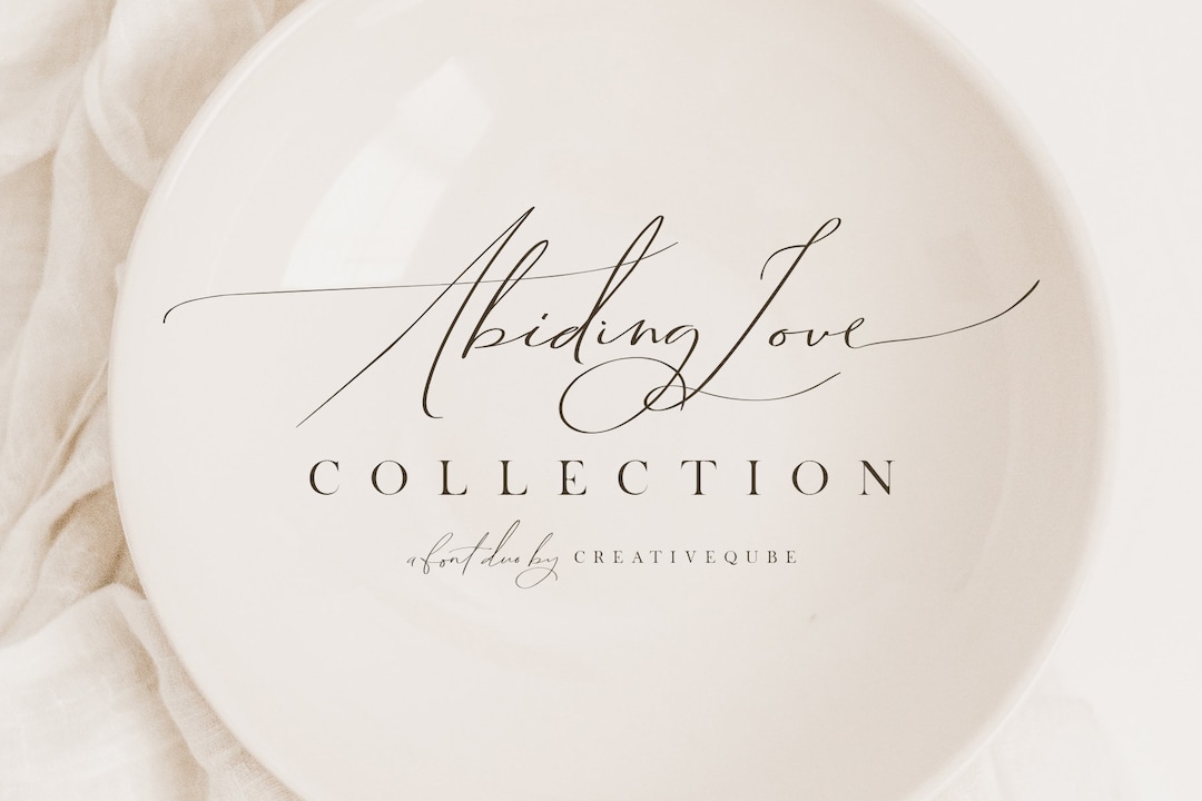 Wedding Calligraphy Font: Abiding Love Script & Serif (digital Download ...