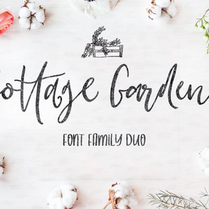 Cottage Gardens Font Family: Hand-drawn Script & Caps (digital Download ...