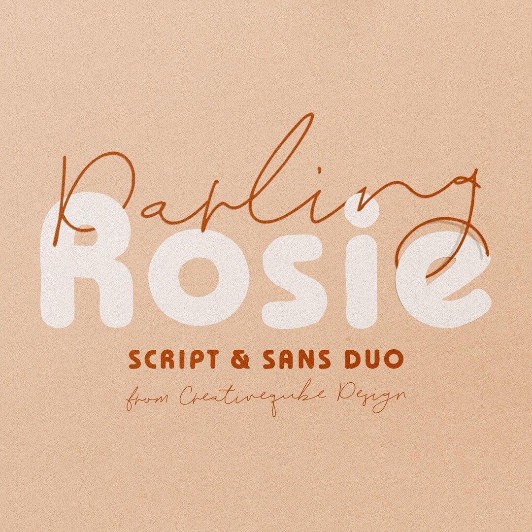 Darling Rosie Font - Script and Sans Fonts, Font Duo, Procreate Fonts, Fonts for Cricut, Font ...