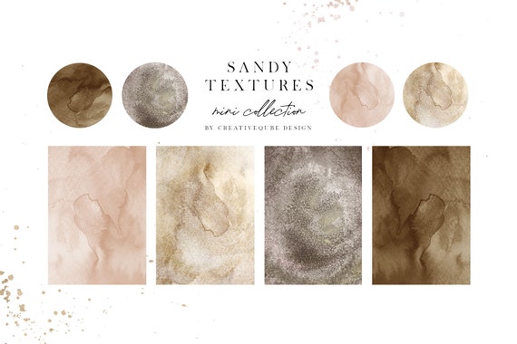 Sand Textures Watercolor Mini Collection Clip Art Hand - Etsy