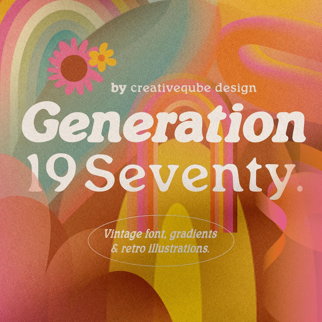 Generation 1970 Font - Vintage Font, Retro Font, Procreate Fonts, Fonts ...