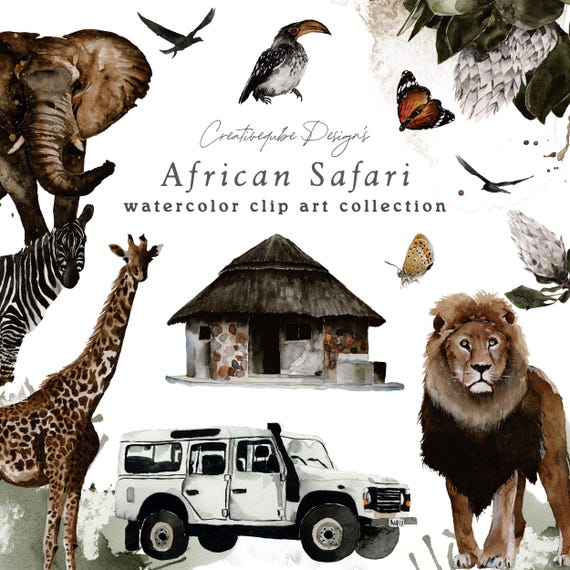 African Safari Animals Clipart