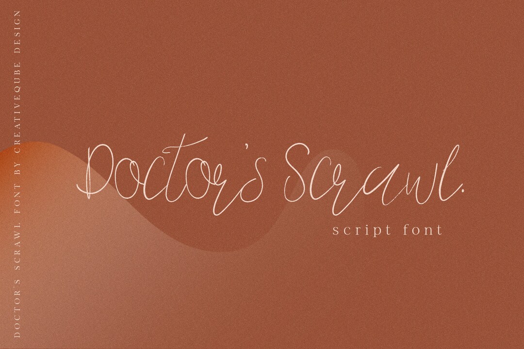 Doctor's Scrawl Script Font: Hand-drawn Signature Typeface (digital ...