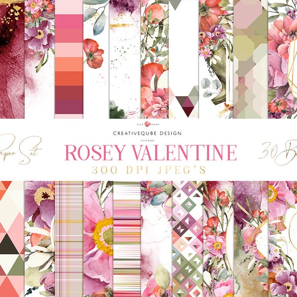 Watercolor Valentine - Etsy