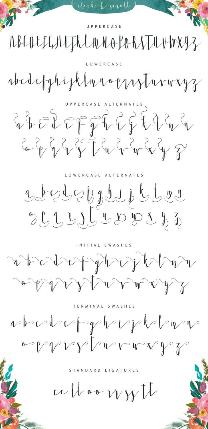 Twisted Willow Type Font Script Typeface With Swashes and - Etsy