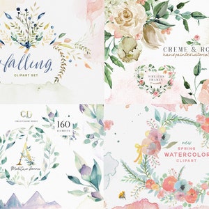 97% OFF Watercolor Clipart Bundle, Designer Deal, Watercolor Clip Art ...