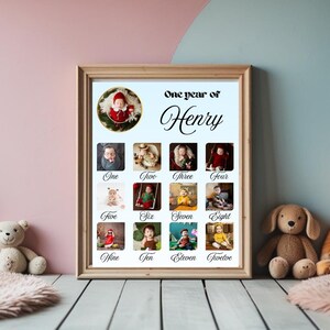 Custom Baby First Year Photo Frame, Personalized 12 Month Picture ...