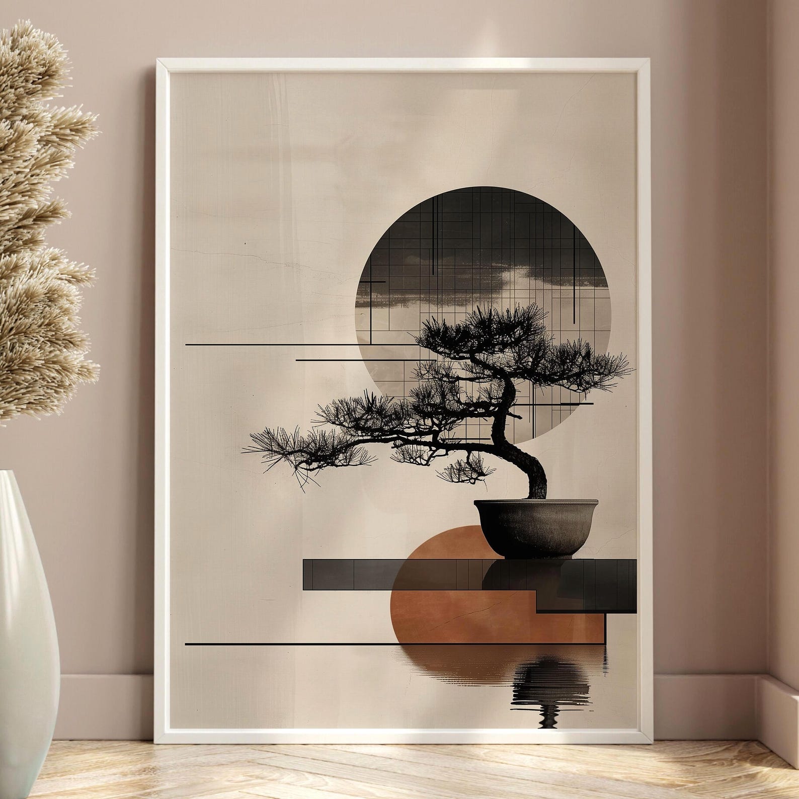 Minimalist Bonsai Wall Art Japanese Wabi Sabi Print Zen Abstract Tree ...