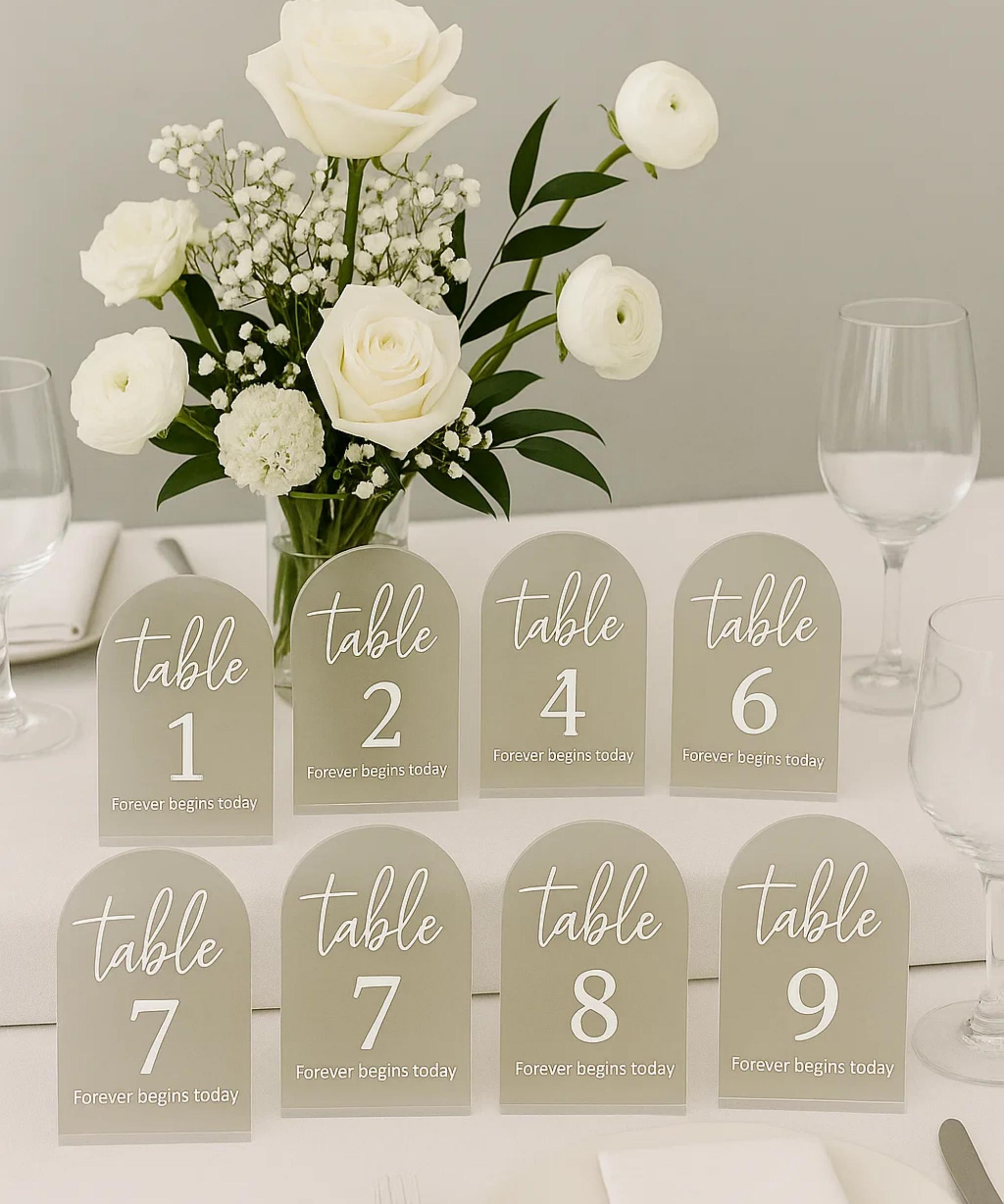 Party Favors Arch Table Signs, Personalized Custom Table Numbers ...