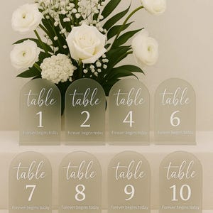 Party Favors Arch Table Signs, Personalized Custom Table Numbers ...