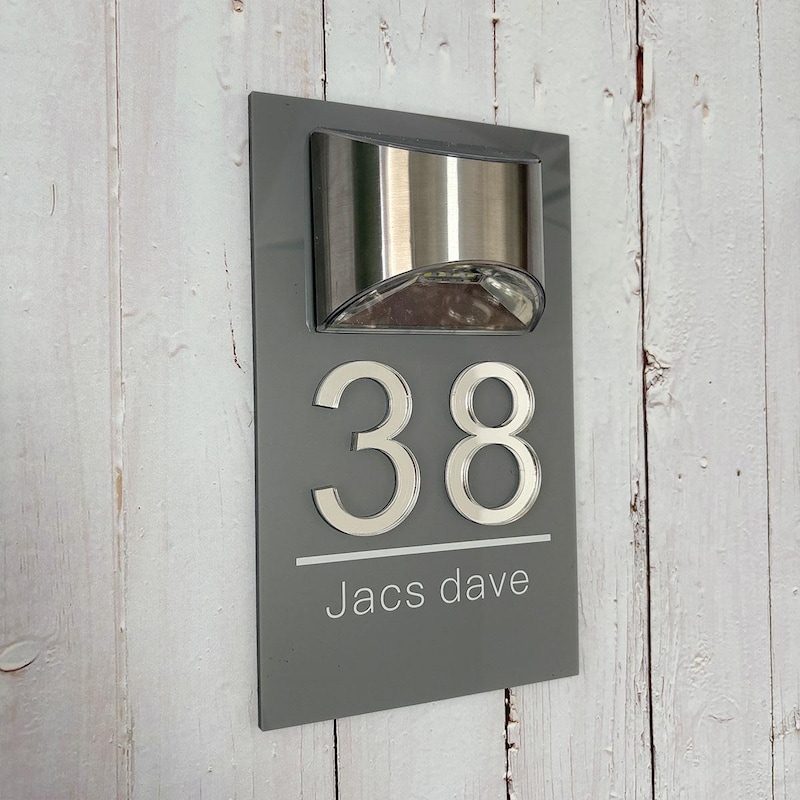 House Numbers Plate Solar - Etsy
