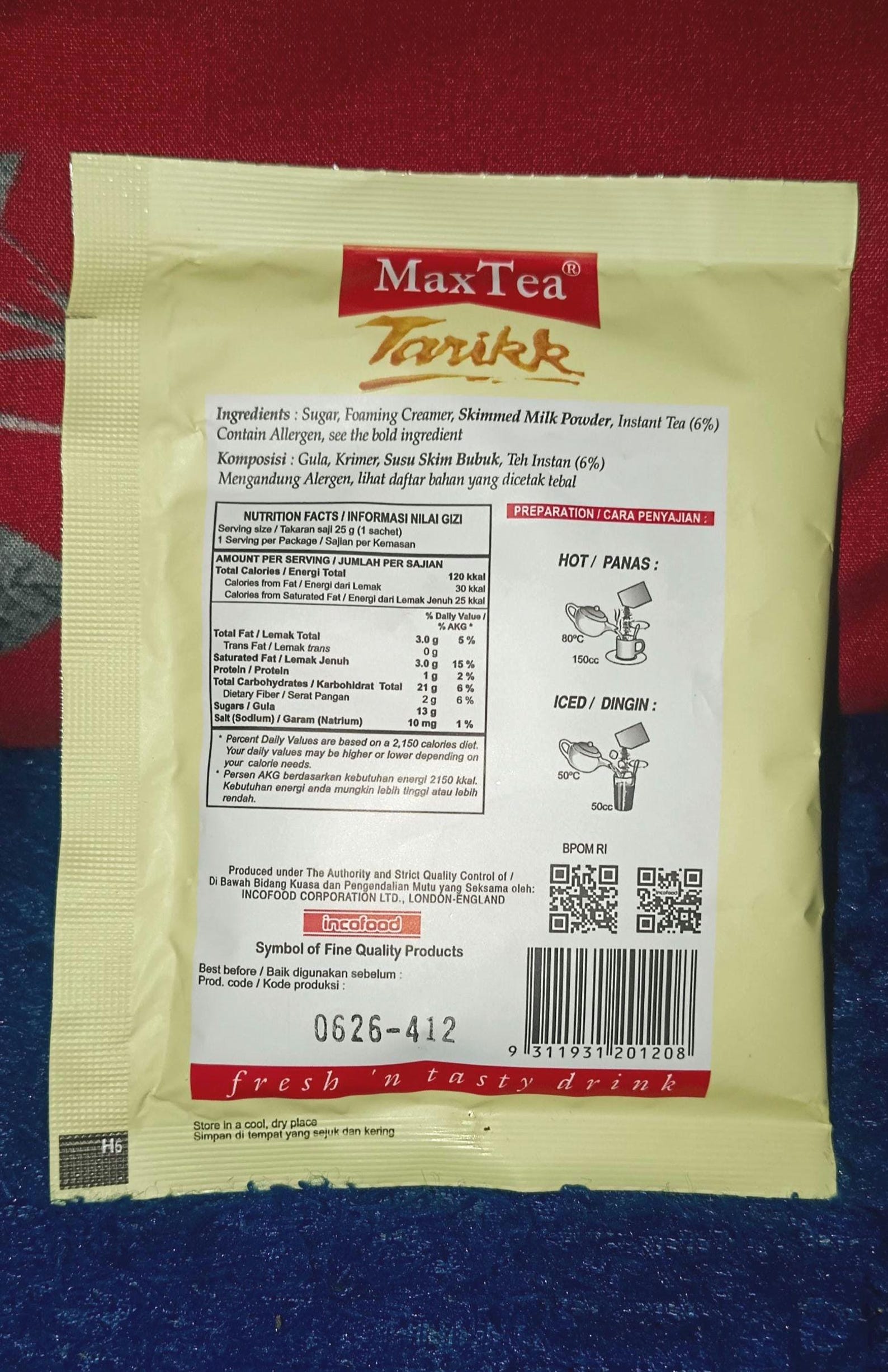 Max Tea Tarik is One of the Tea Products From Max Tea, Instant Tea ...